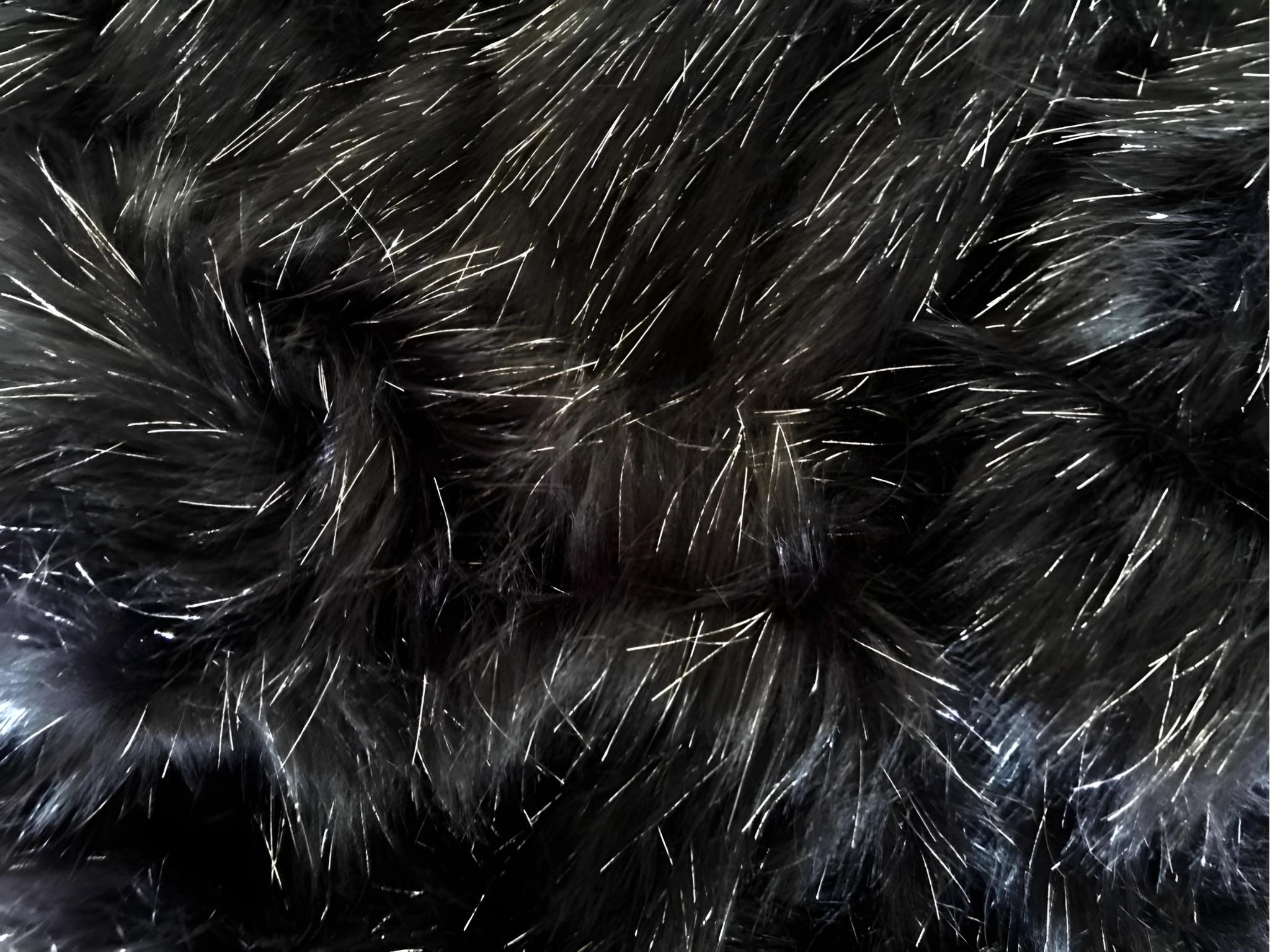 Electric Black - Faux Fur Fabric For Festivals Fashion Products – Boho ...