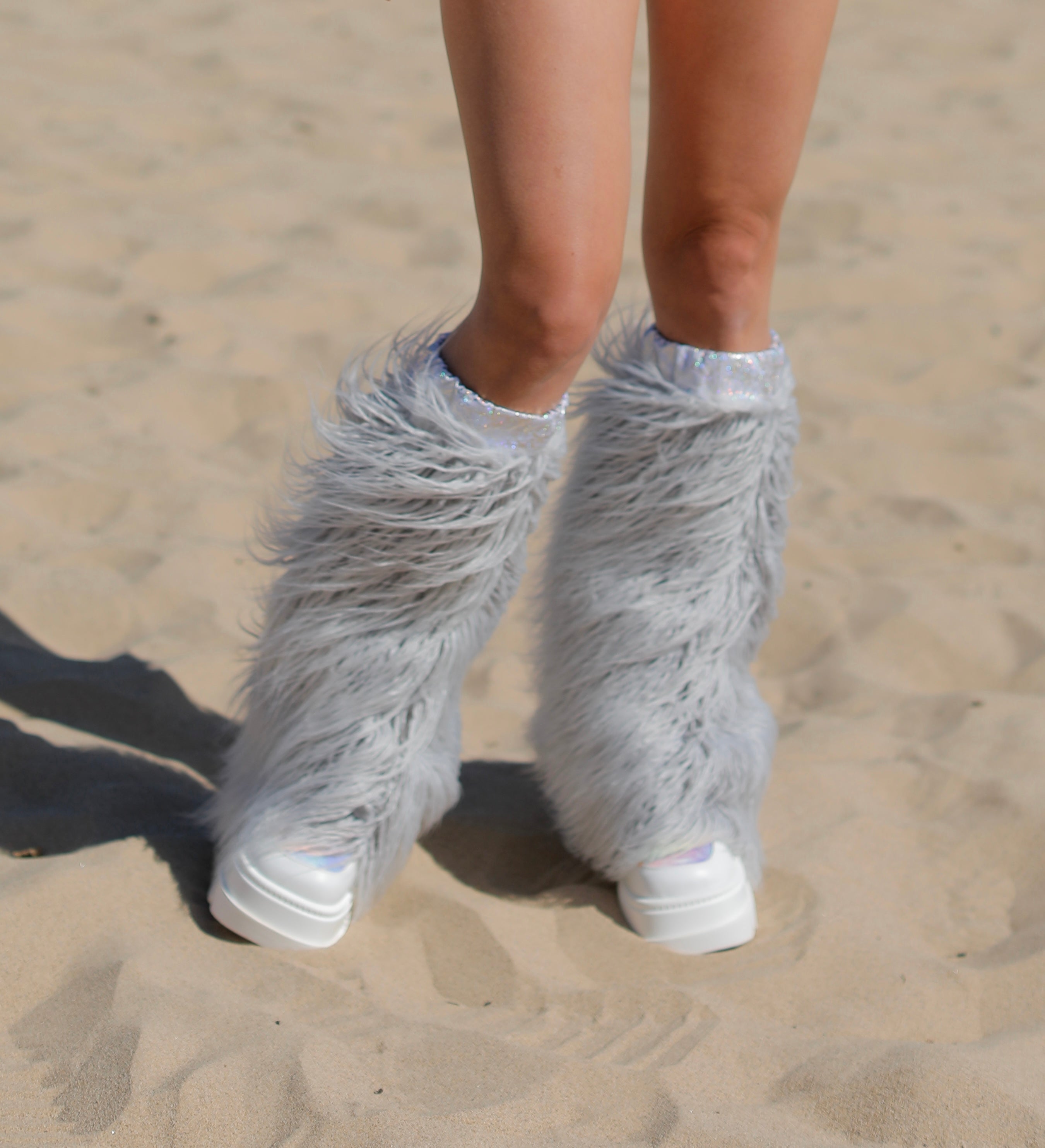 Athena Leg Warmers - Elegant Faux Fur Festival Accessory – Boho Coats