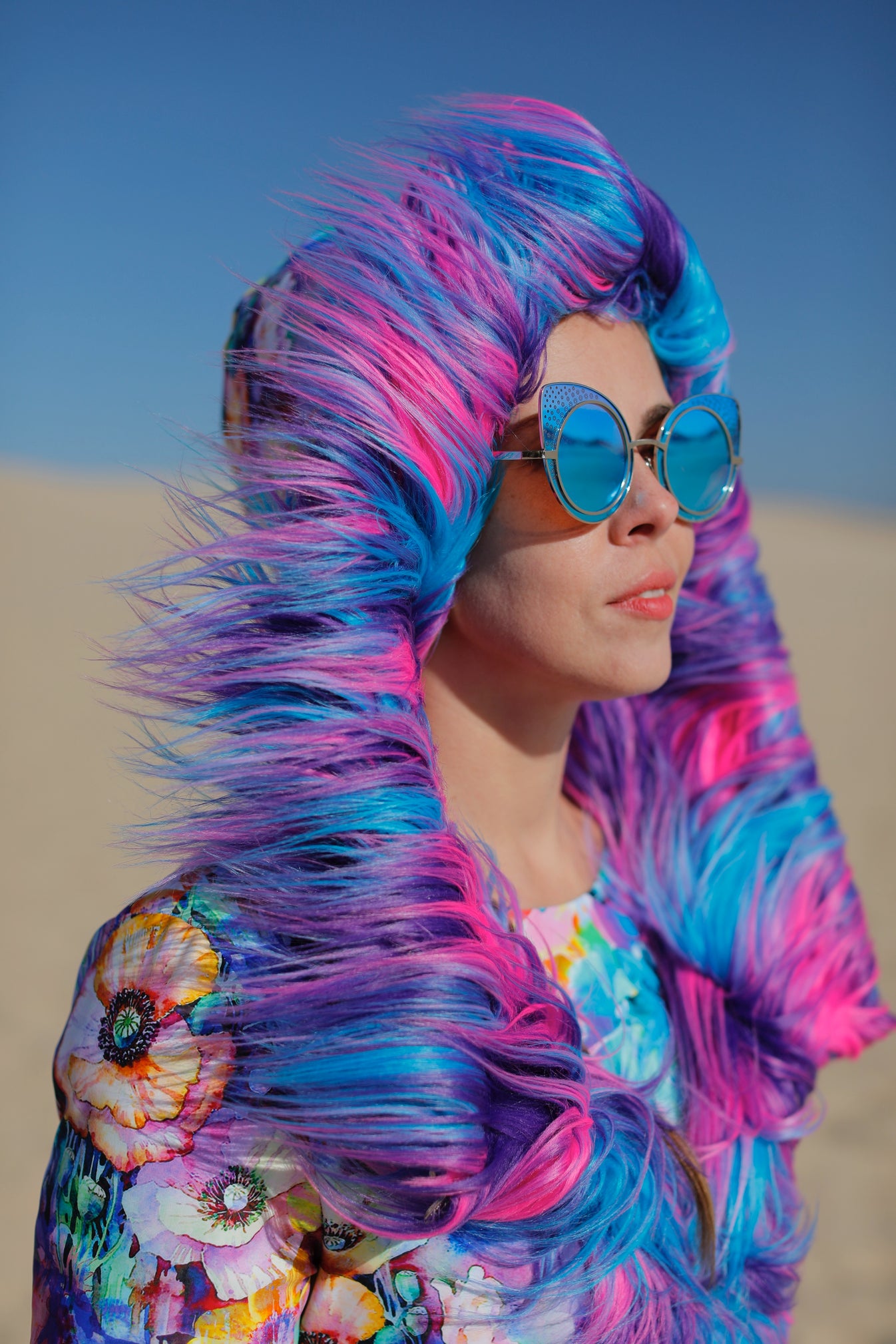 Electric Daisy Coat - Neon Faux Fur Coat for Festivals | Burning Man ...