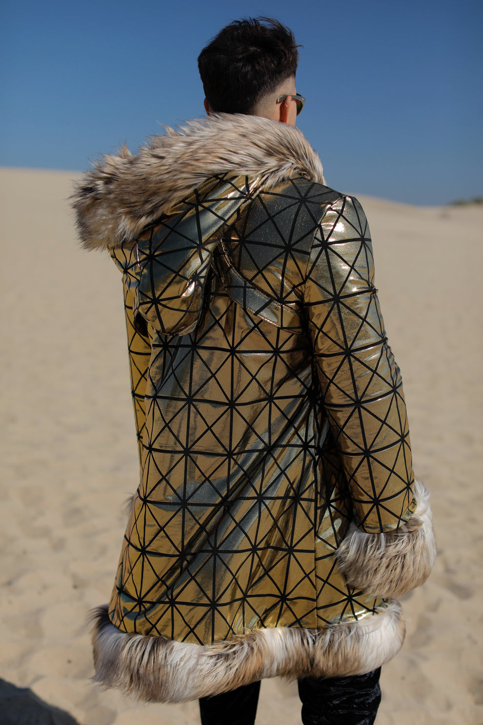 Golden Lion Reversible Faux Fur Coat | Burning Man Festival Wear ...