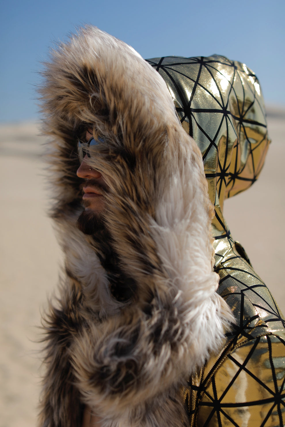 Golden Lion Reversible Faux Fur Coat | Burning Man Festival Wear ...