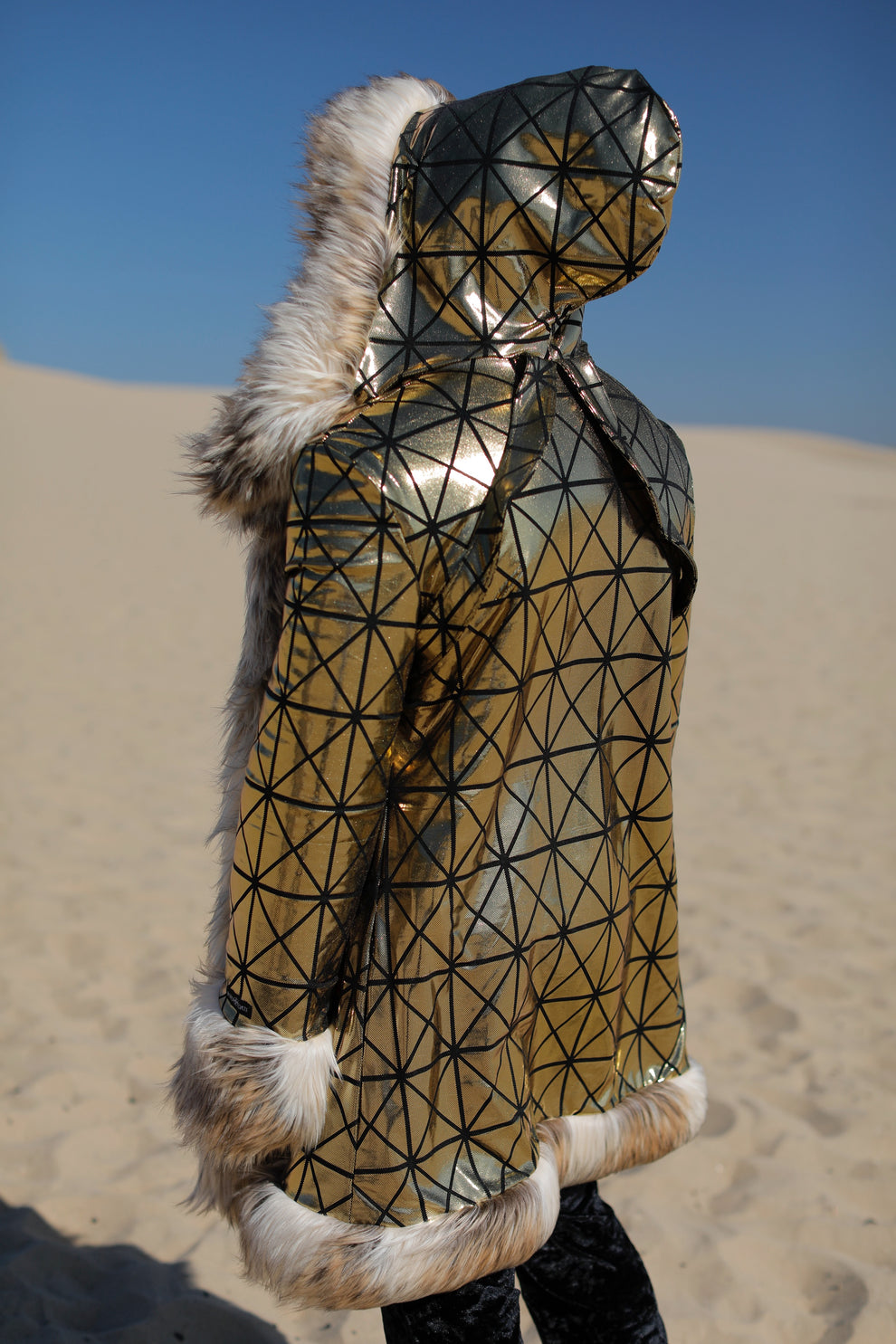 Golden Lion Reversible Faux Fur Coat | Burning Man Festival Wear ...
