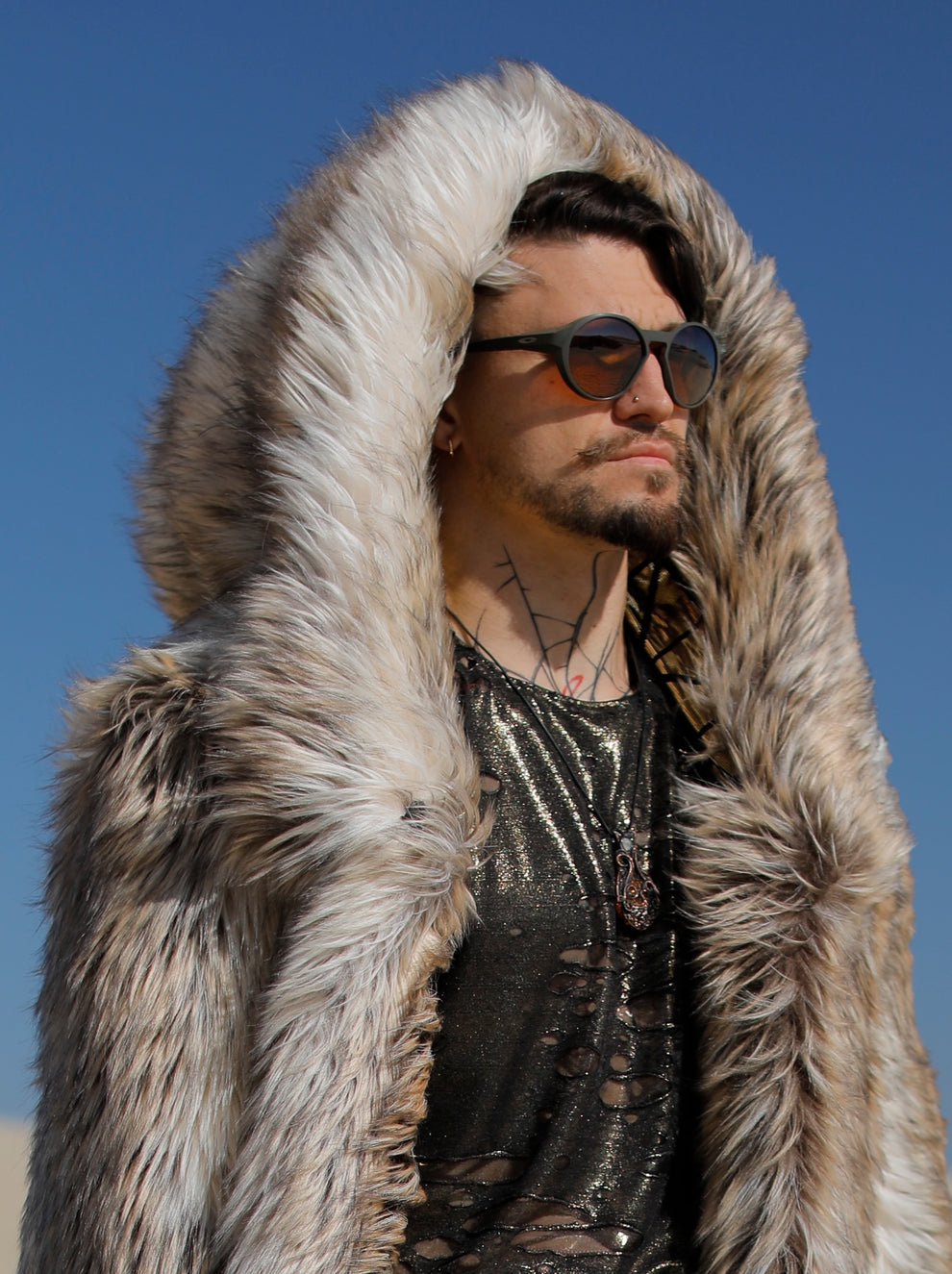 Golden Lion Reversible Faux Fur Coat | Burning Man Festival Wear ...