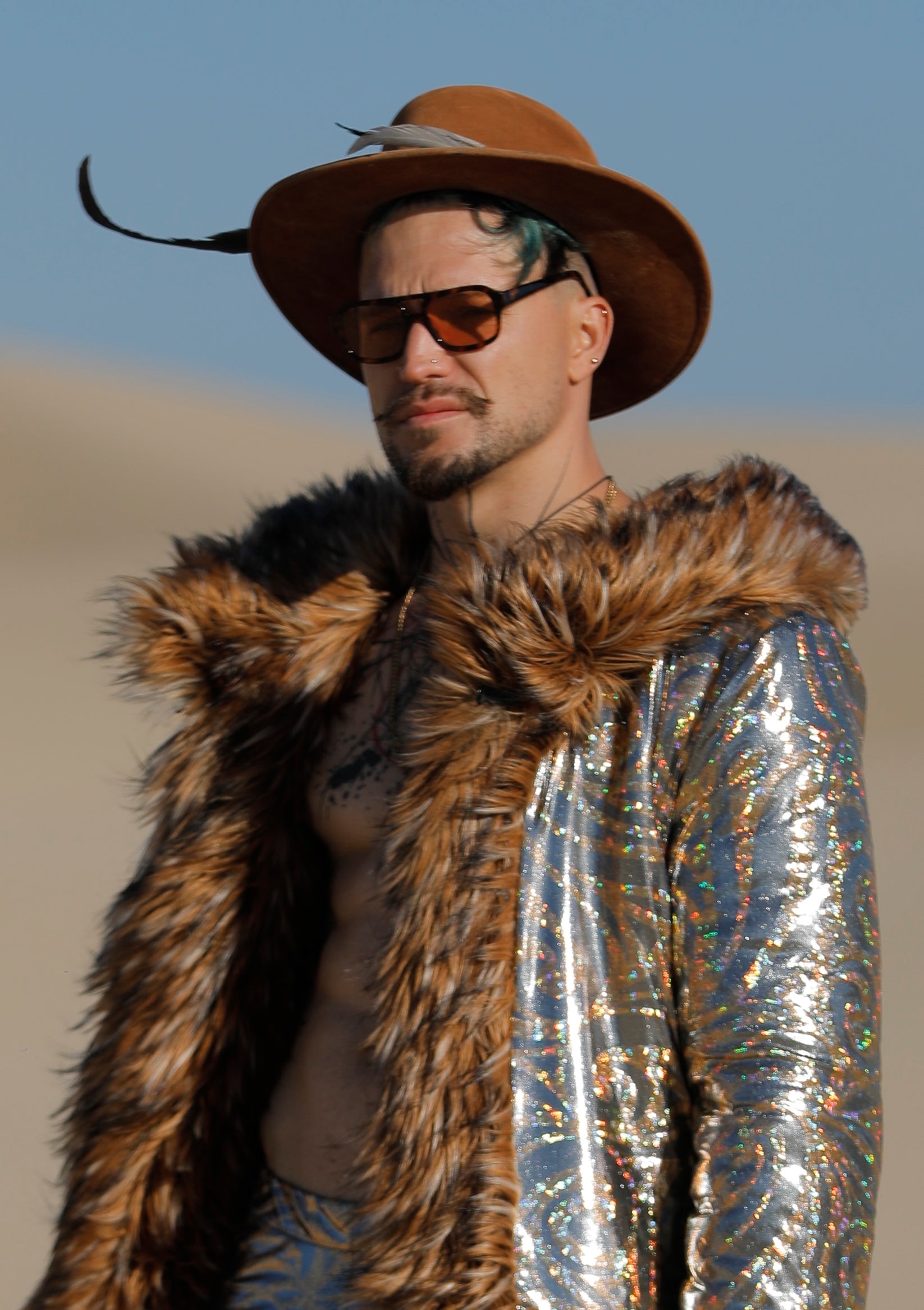 Your Majesty Faux Fur Coat for Burning Man | Reversible Festival Wear ...
