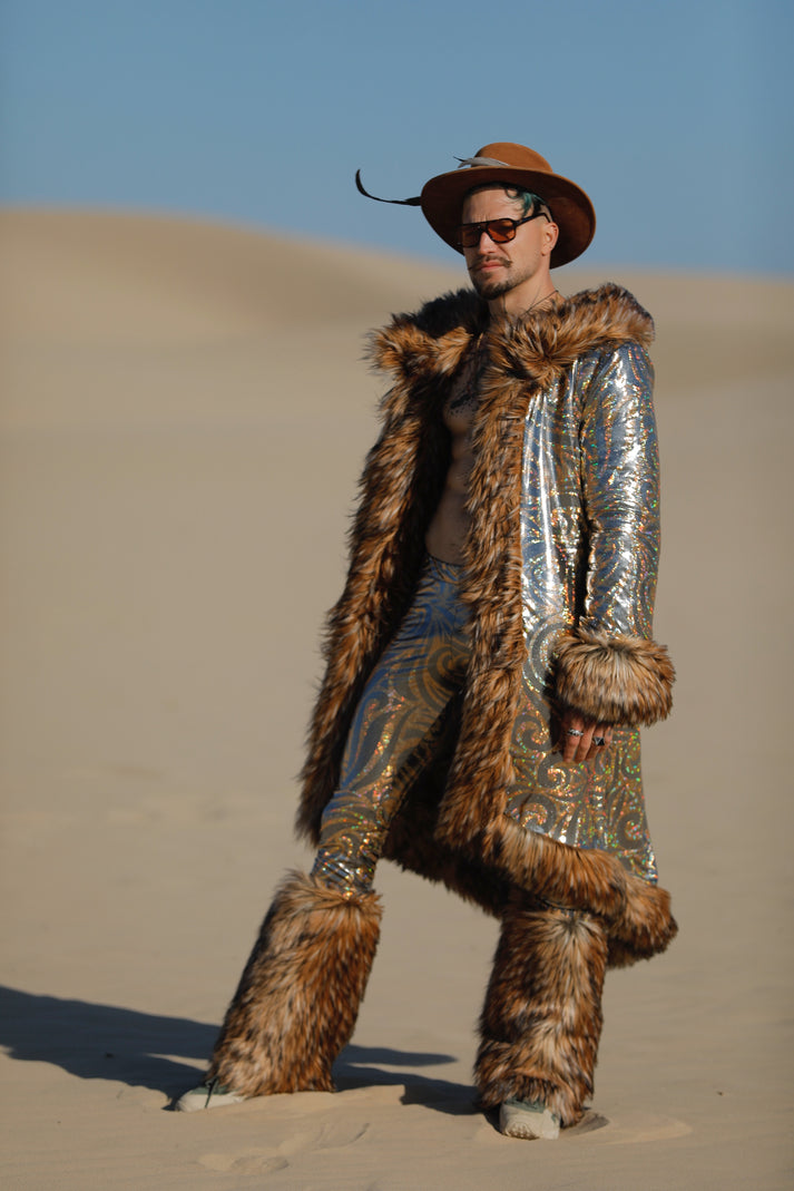 Your Majesty Faux Fur Coat for Burning Man | Reversible Festival Wear ...